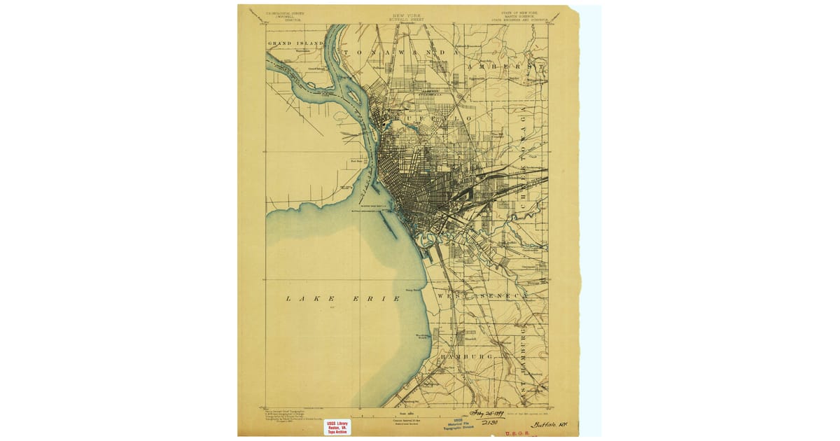 1894 Map of Buffalo, NY — High-Res, 1899 Print | Pastmaps