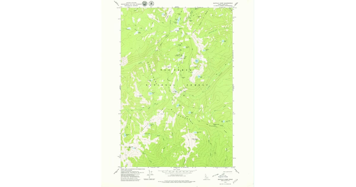 1979 Map of Buffalo Hump, Idaho County, ID — High-Res | Pastmaps