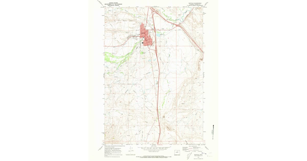 1970 Map of Buffalo, WY — High-Res | Pastmaps