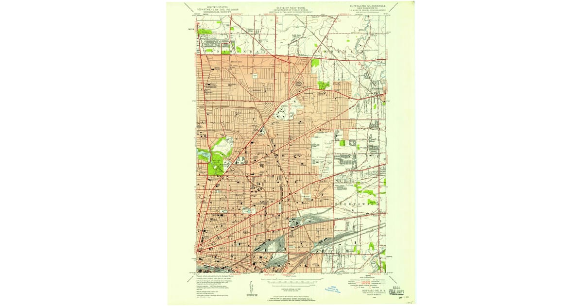 1948 Map of Buffalo NE, Erie County, NY — High-Res | Pastmaps