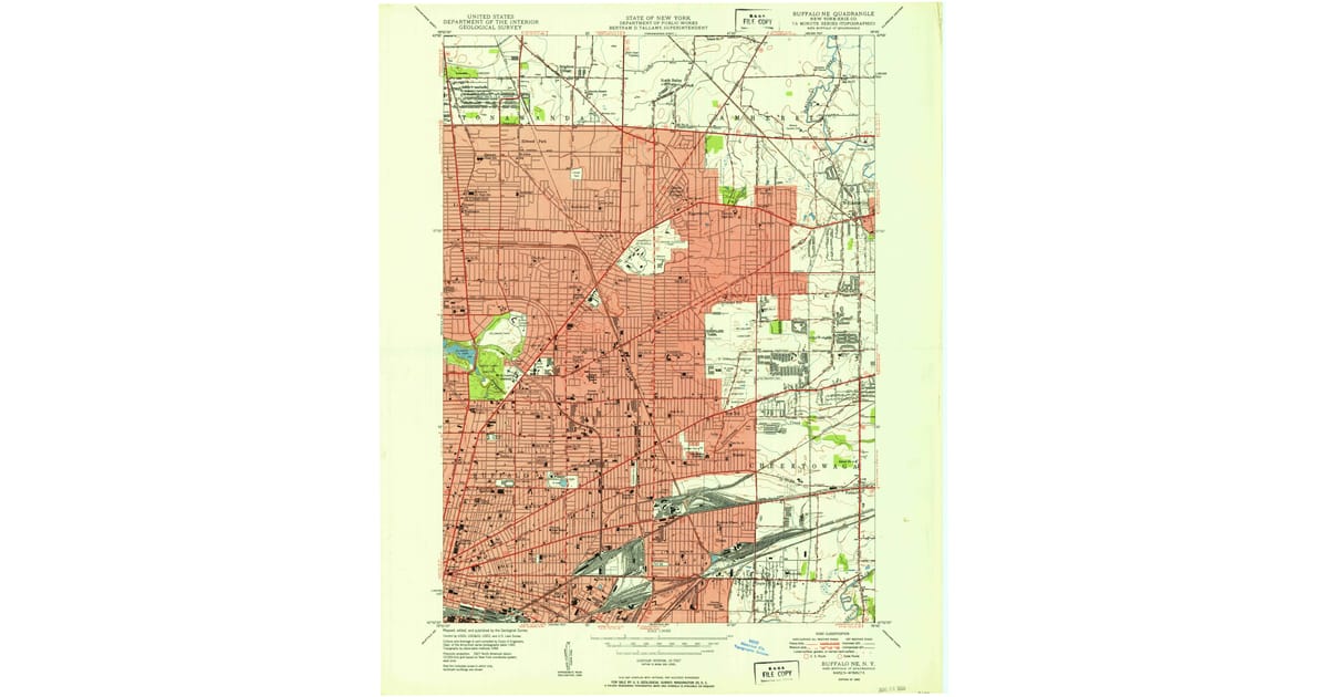 1950 Map of Buffalo NE, Erie County, NY — High-Res | Pastmaps