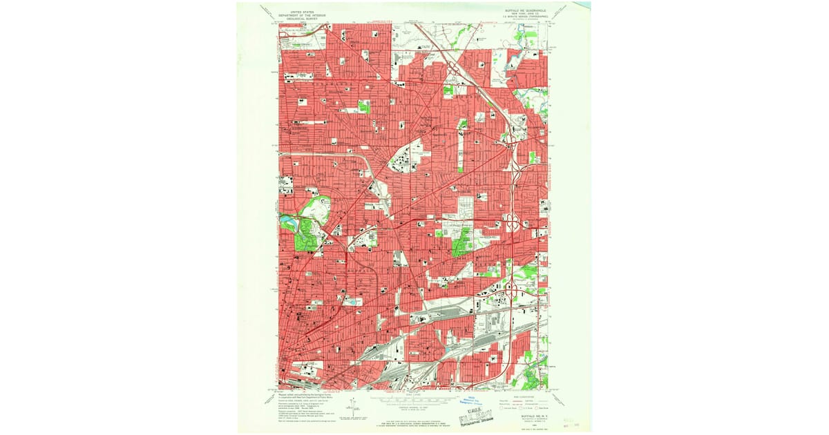 1965 Map of Buffalo NE, Erie County, NY — High-Res | Pastmaps