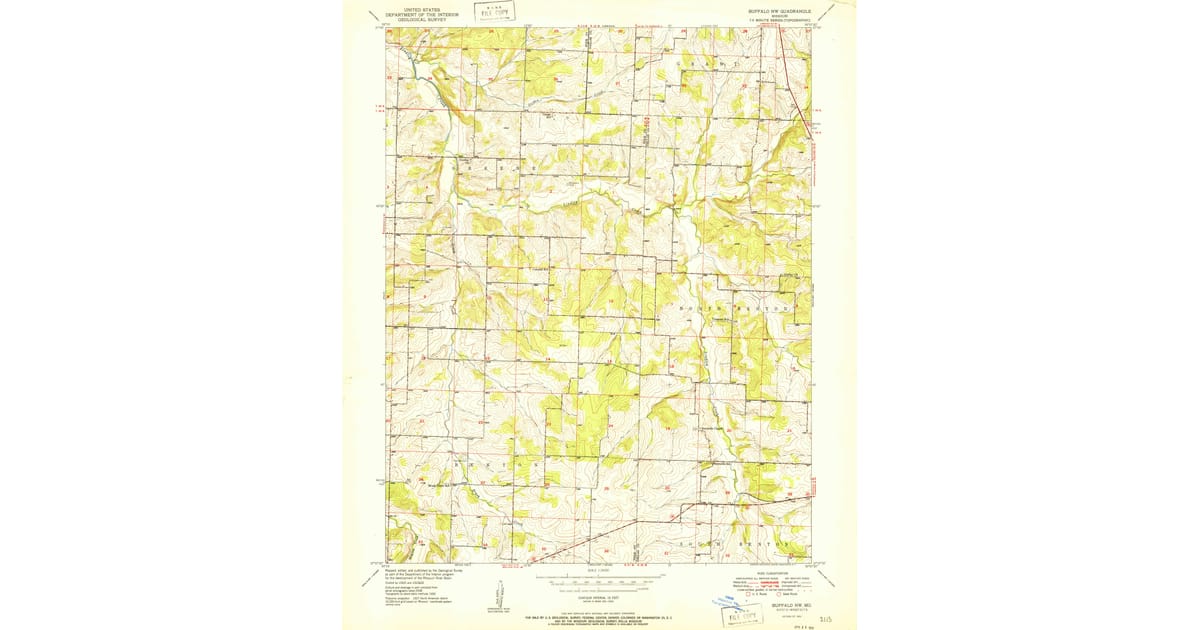 1951 Map of Buffalo NW, Polk County, MO — High-Res | Pastmaps