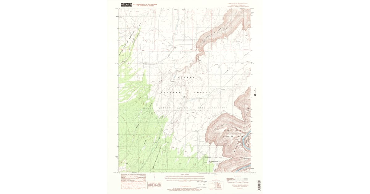 1988 Map of Buffalo Ranch, Coconino County, AZ — High-Res | Pastmaps