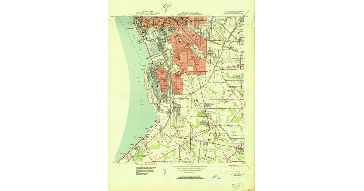 1950 Map of Buffalo SE, Erie County, NY — High-Res | Pastmaps