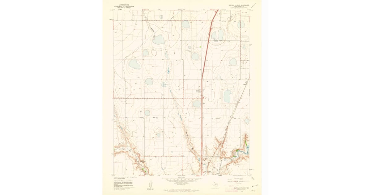 1960 Map of Buffalo Stadium, Randall County, TX — High-Res | Pastmaps