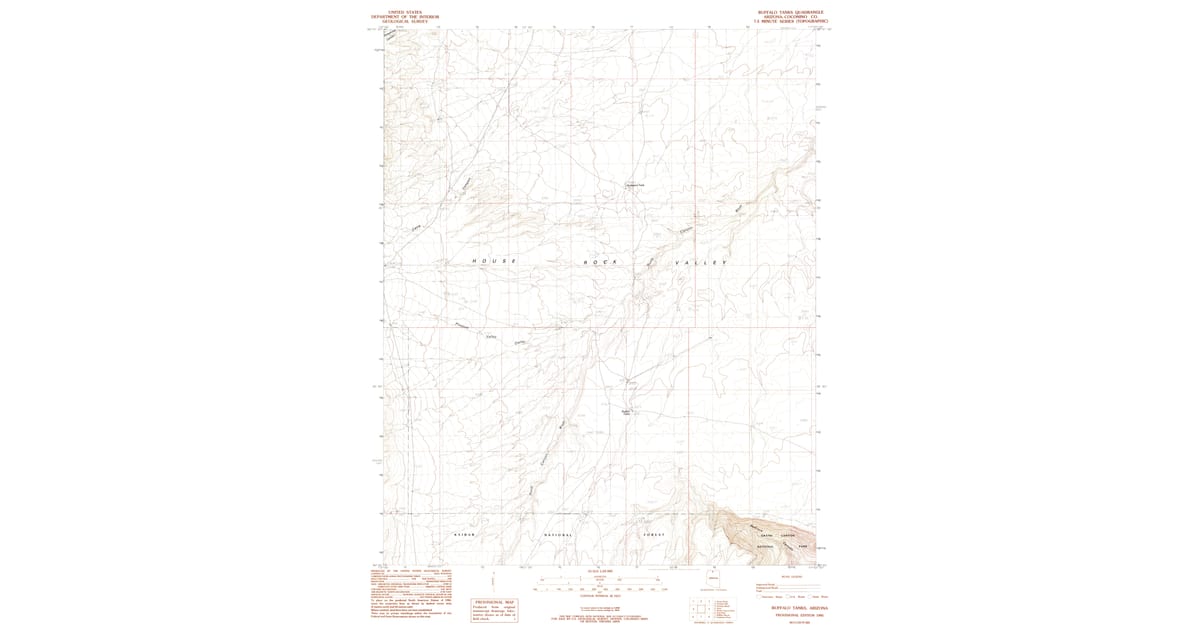 1985 Map of Buffalo Tanks, Coconino County, AZ — High-Res | Pastmaps