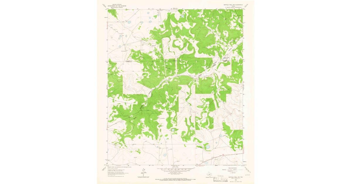 1963 Map of Buffalo Well NW, Sutton County, TX — High-Res | Pastmaps
