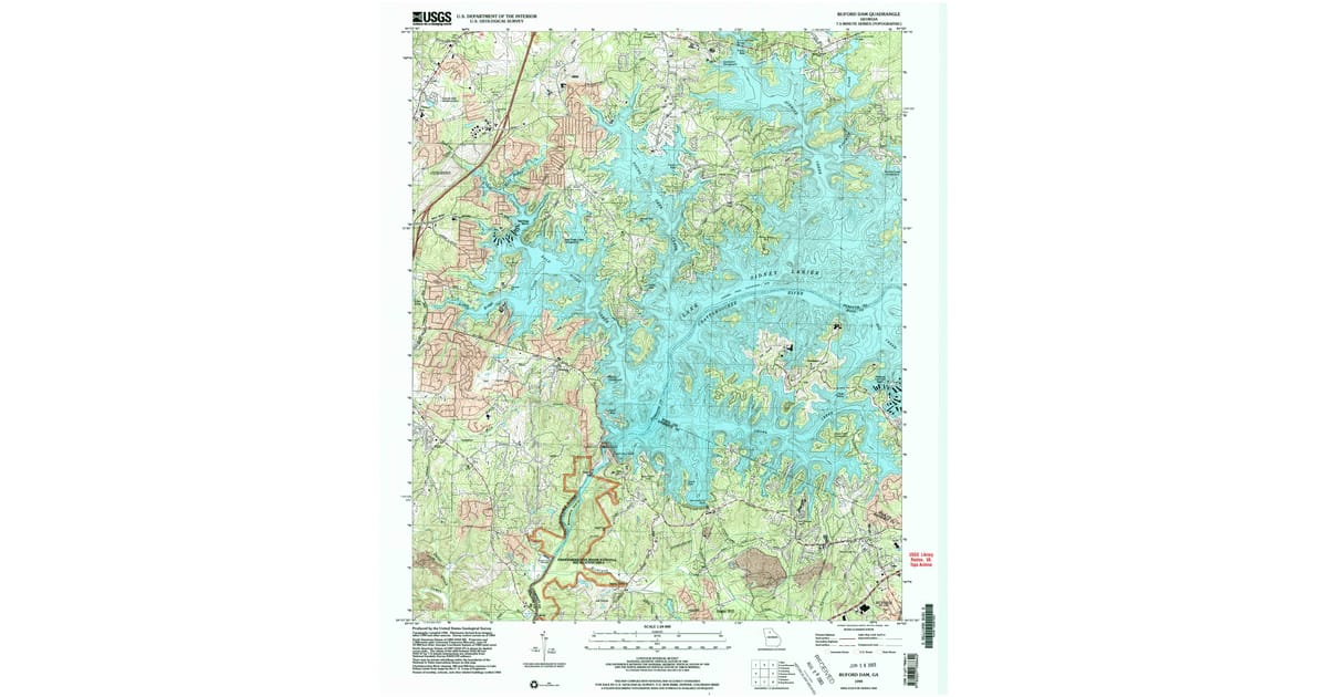 1999 Map of Buford Dam, Forsyth County, GA — High-Res | Pastmaps