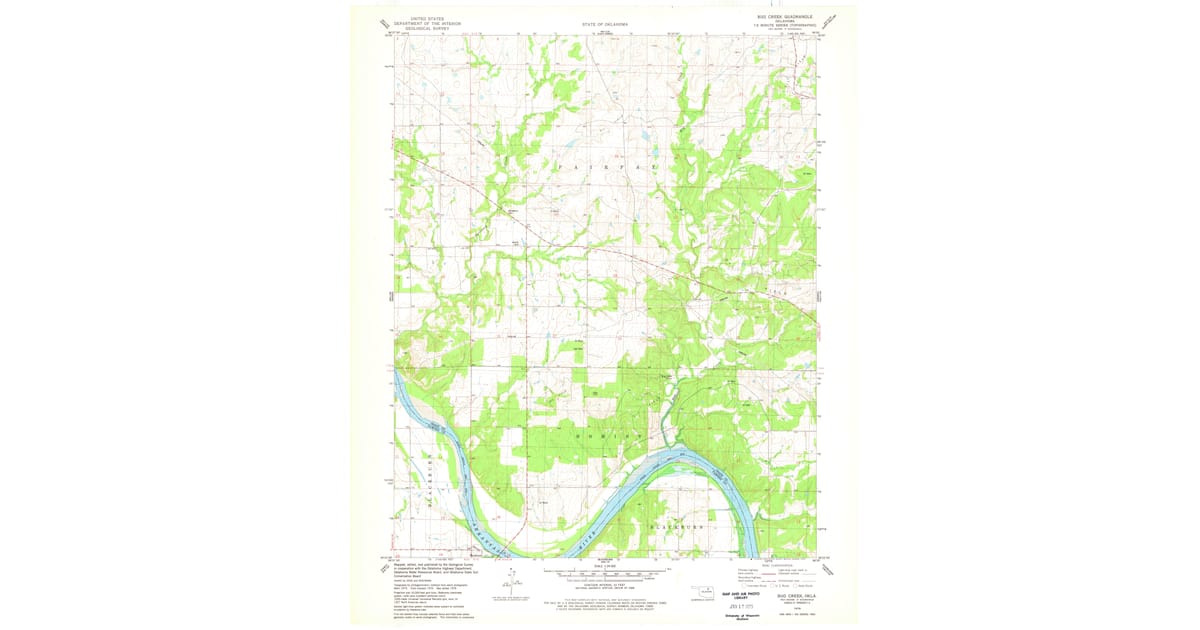 1978 Map of Bug Creek, Osage County, OK — High-Res | Pastmaps