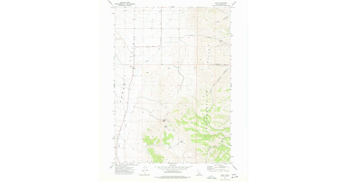1973 Map of Buist, Oneida County, ID — High-Res | Pastmaps
