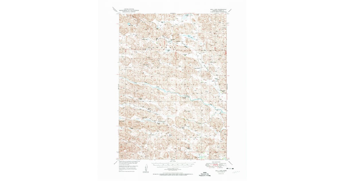 1951 Map of Bull Lake, Cherry County, NE — High-Res | Pastmaps
