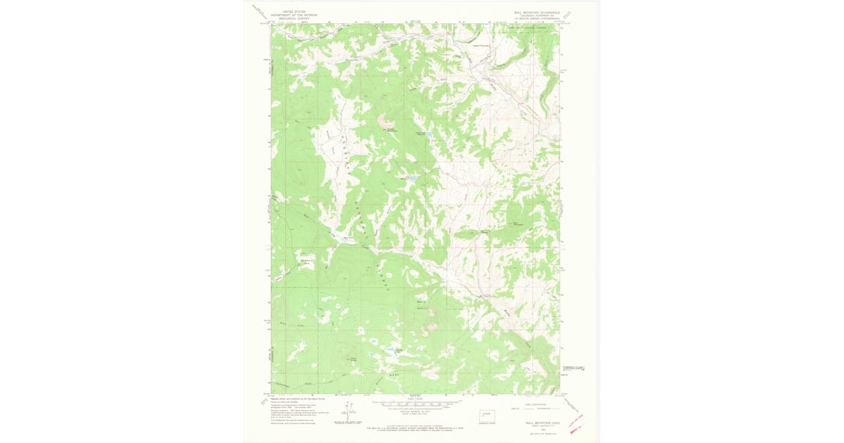 1963 Map of Bull Mountain, Gunnison County, CO — High-Res | Pastmaps