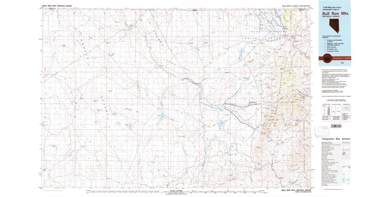 1982 Map of Bull Run Mts, Elko County, NV — High-Res, 1982 Print #2 ...