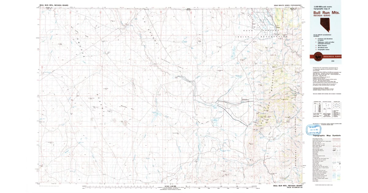 1982 Map of Bull Run Mts, Elko County, NV — High-Res | Pastmaps