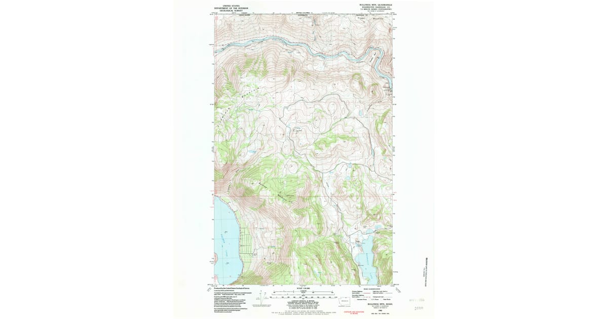 1982 Map of Bullfrog Mtn, Okanogan County, WA — High-Res | Pastmaps