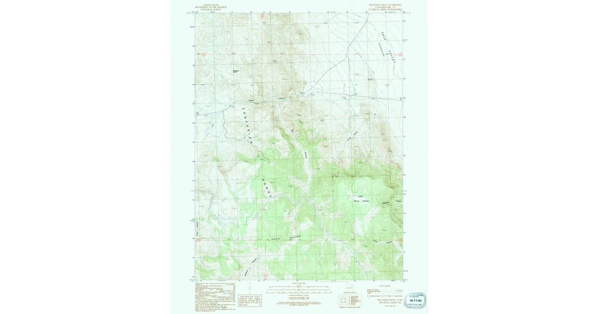 1991 Map of Bullgrass Knoll, Millard County, UT — High-Res | Pastmaps