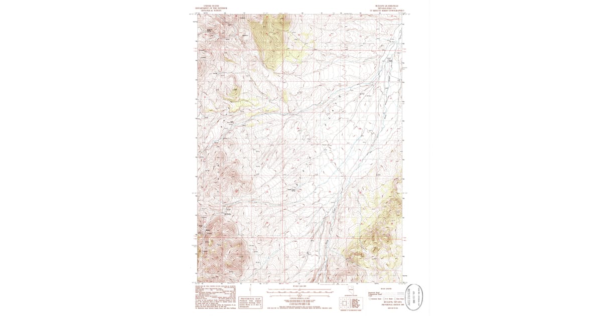 1985 Map of Bullion, Elko County, NV — High-Res | Pastmaps