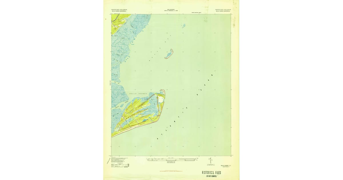 1943 Map of Bulls Island, Charleston County, SC — High-Res | Pastmaps