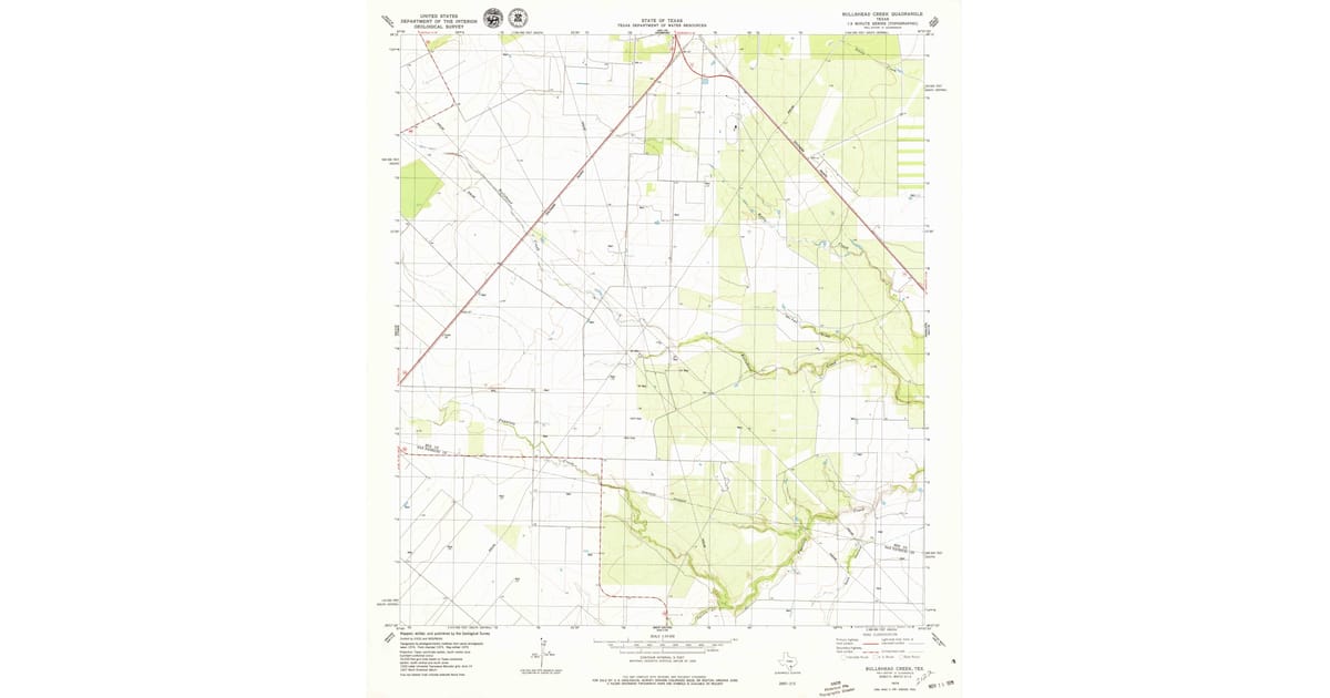 1979 Map of Bullshead Creek, Bee County, TX — High-Res | Pastmaps