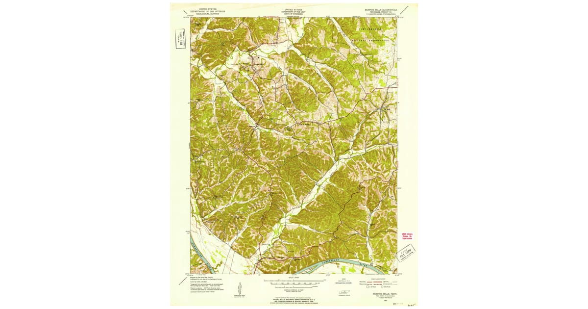 1951 Map of Bumpus Mills, Stewart County, TN — High-Res | Pastmaps