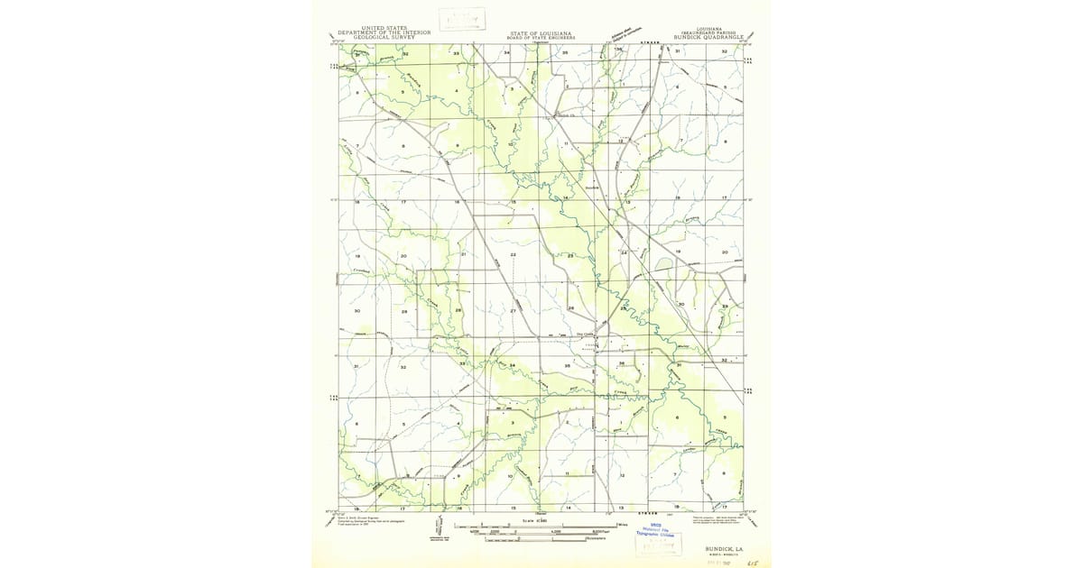 1947 Map of Bundick, Beauregard Parish, LA — High-Res | Pastmaps