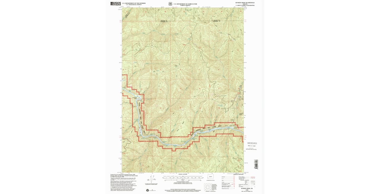 1998 Map of Bunker Creek, Josephine County, OR — High-Res | Pastmaps