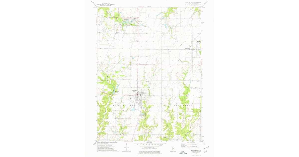 1974 Map of Bunker Hill, IL — High-Res | Pastmaps