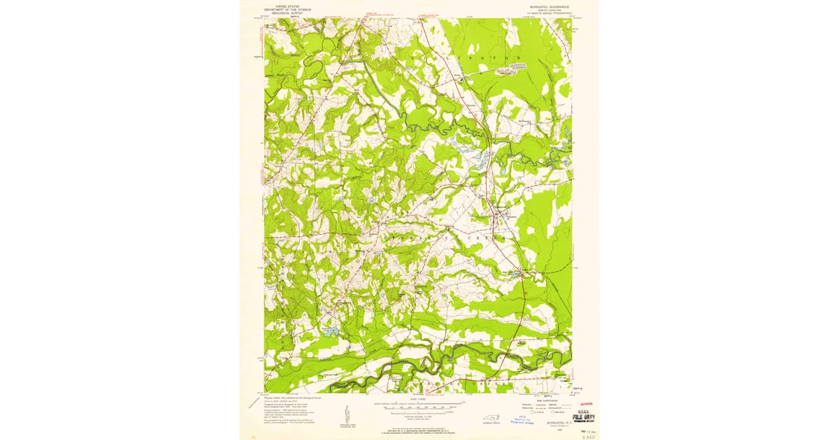 1956 Map of Bunnlevel, NC — High-Res | Pastmaps