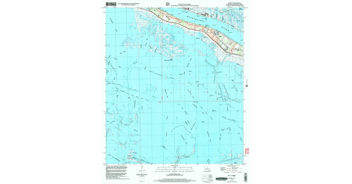 1998 Map of Buras, LA — High-Res | Pastmaps