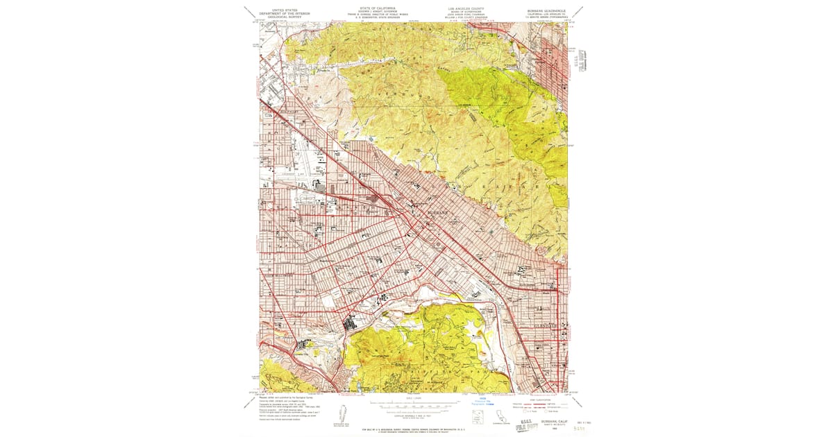 1953 Map of Burbank, CA — High-Res | Pastmaps