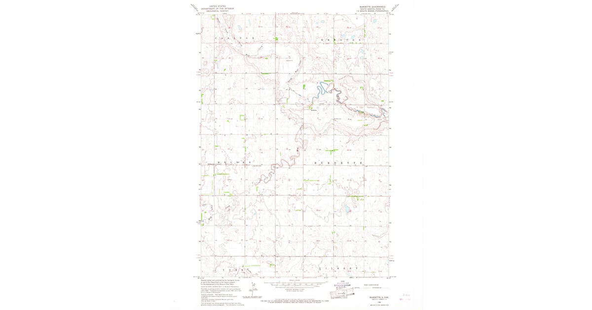 1966 Map of Burdette, Hand County, SD — High-Res | Pastmaps