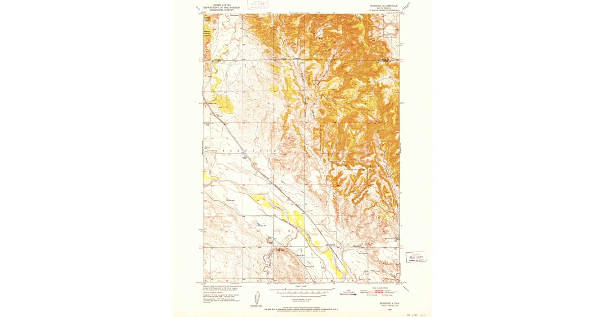 1950 Map of Burdock, Fall River County, SD — High-Res | Pastmaps