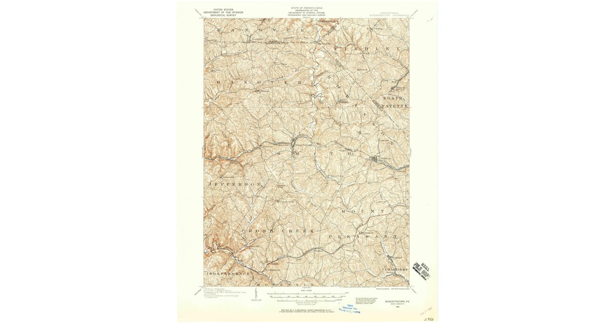1904 Map of Burgettstown, PA — High-Res | Pastmaps