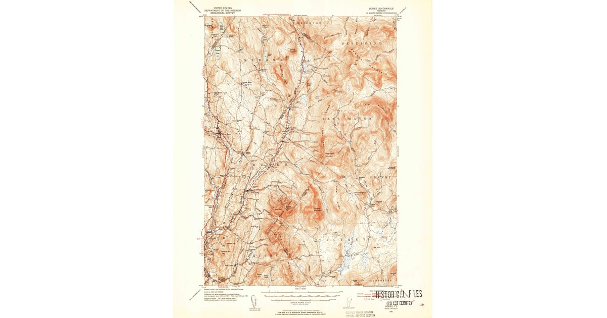 1951 Map of Burke, Essex County, VT — High-Res | Pastmaps