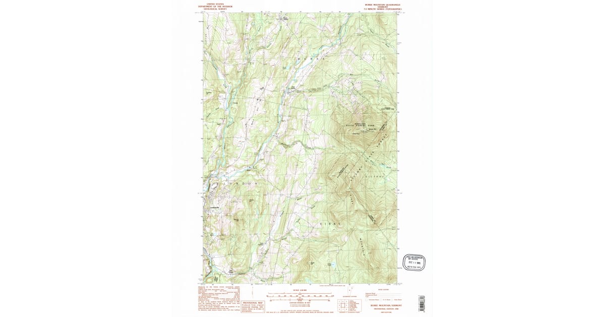 1988 Map of Burke Mountain, Caledonia County, VT — High-Res | Pastmaps