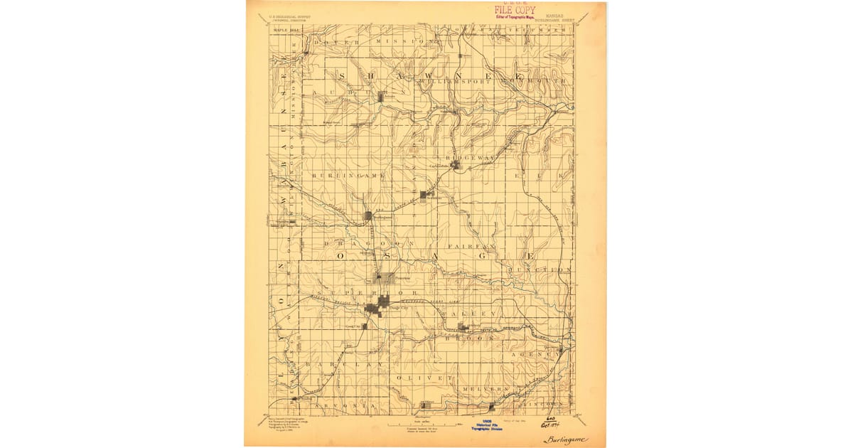 1894 Map of Burlingame, KS — High-Res | Pastmaps