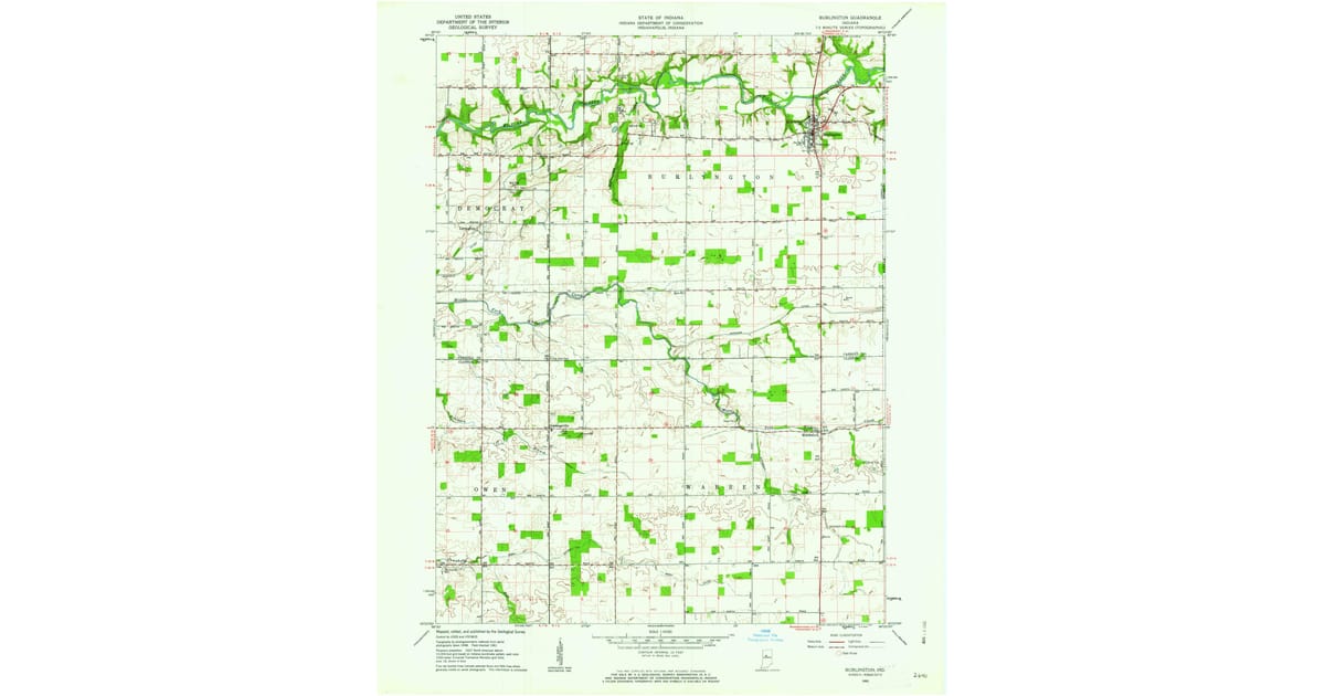 1961 Map of Burlington, IN — High-Res | Pastmaps