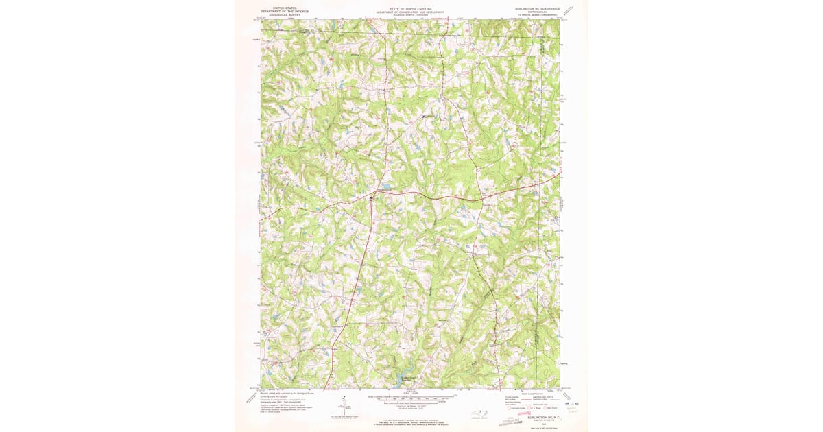 1969 Map of Burlington NE, Alamance County, NC — High-Res | Pastmaps