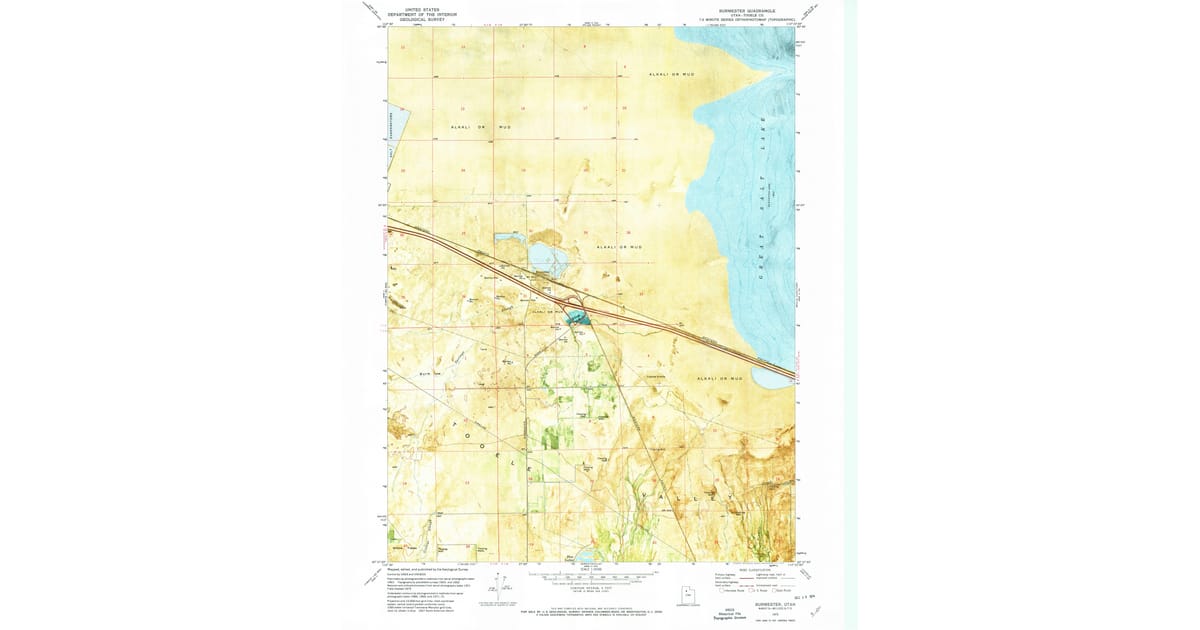 1972 Map of Burmester, Tooele County, UT — High-Res | Pastmaps