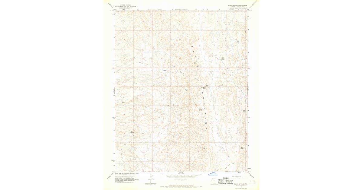 1967 Map of Burns Spring, Mohave County, AZ — High-Res | Pastmaps