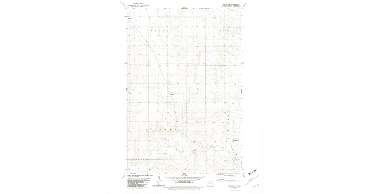 1982 Map of Burnstad, Logan County, ND — High-Res | Pastmaps