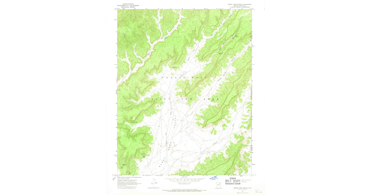 1967 Map of Burnt Corn Spring, Navajo County, AZ — High-Res | Pastmaps