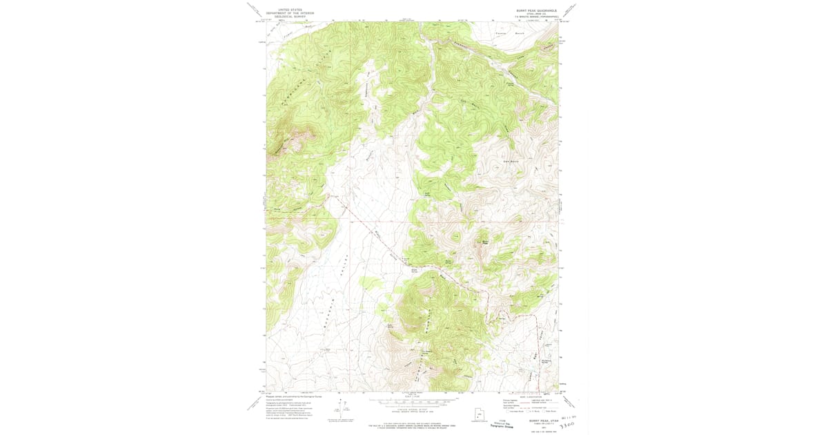 1971 Map of Burnt Peak, Iron County, UT — High-Res | Pastmaps