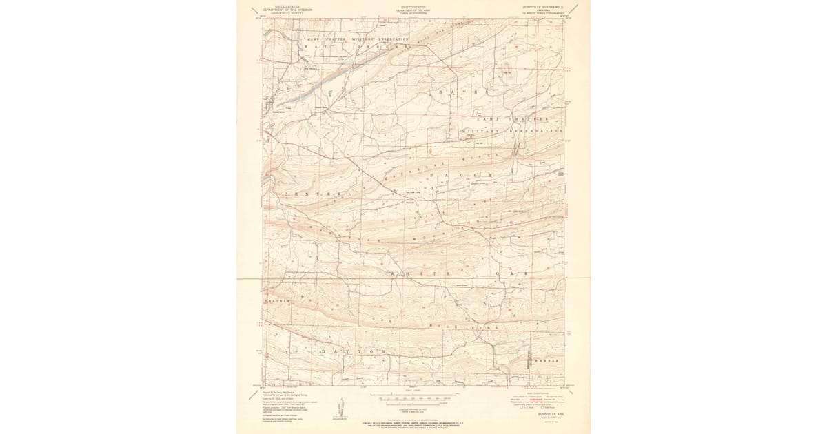 1951 Map of Burnville, Sebastian County, AR — High-Res | Pastmaps