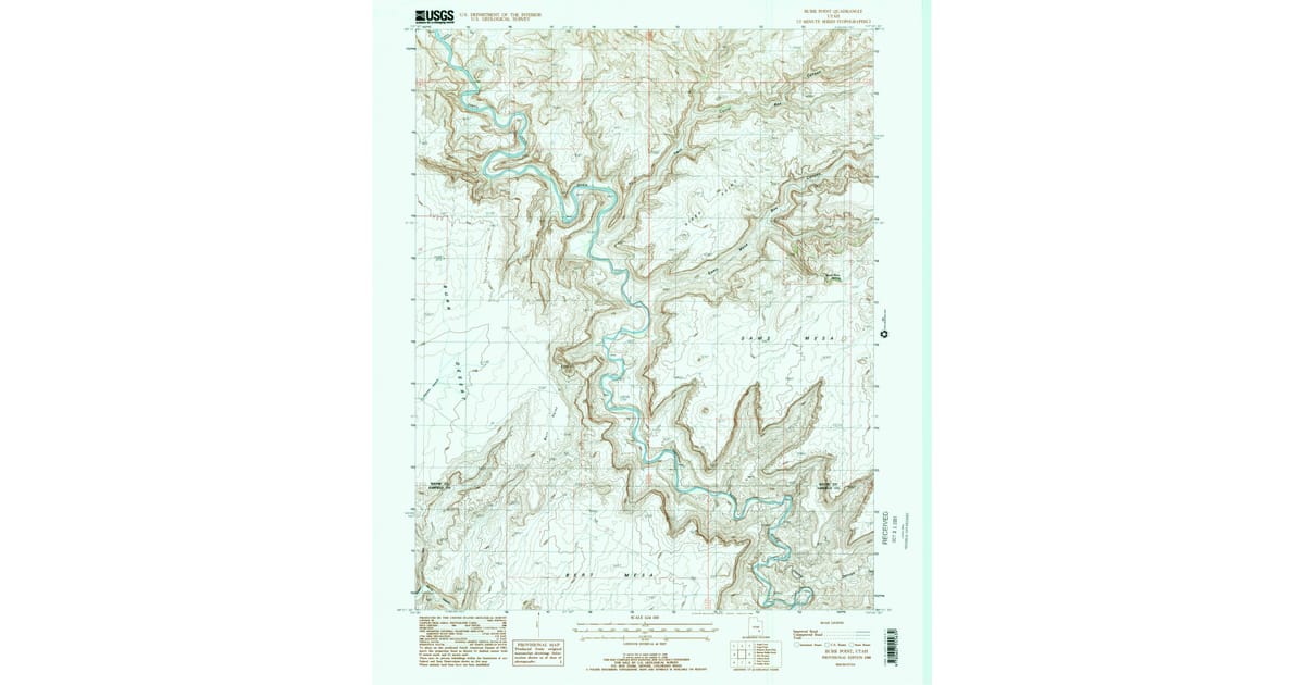 1988 Map of Burr Point, Wayne County, UT — High-Res | Pastmaps