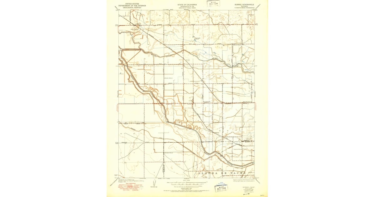 1950 Map of Burrel, Fresno County, CA — High-Res | Pastmaps