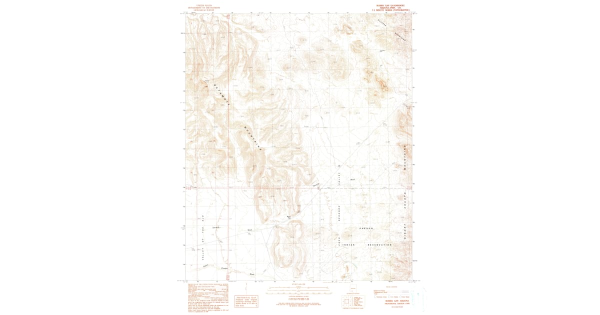 1990 Map of Burro Gap, Pima County, AZ — High-Res | Pastmaps