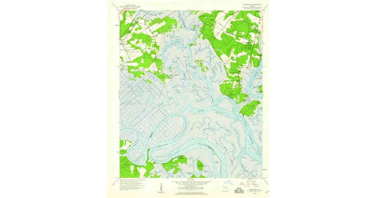 1957 Map of Burroughs, Chatham County, GA — High-Res | Pastmaps