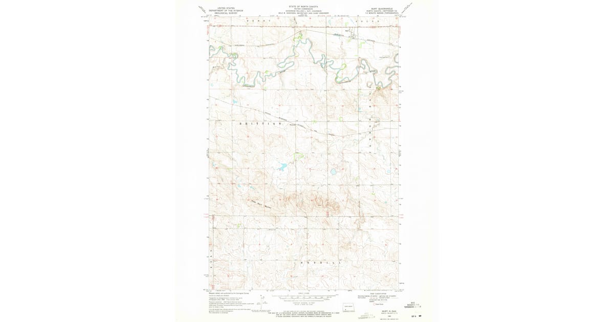 1969 Map of Burt, Hettinger County, ND — High-Res | Pastmaps